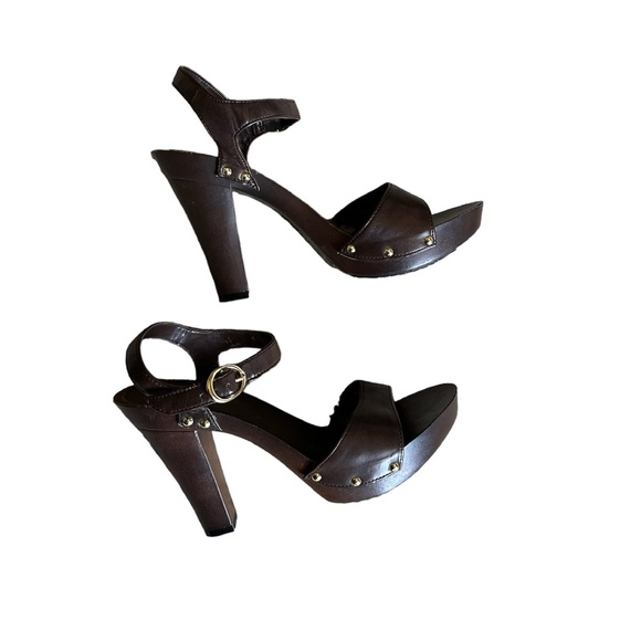 FIONI Clothing | Shoes | Fioni Brown Wooden Womens Open Toed Party ...